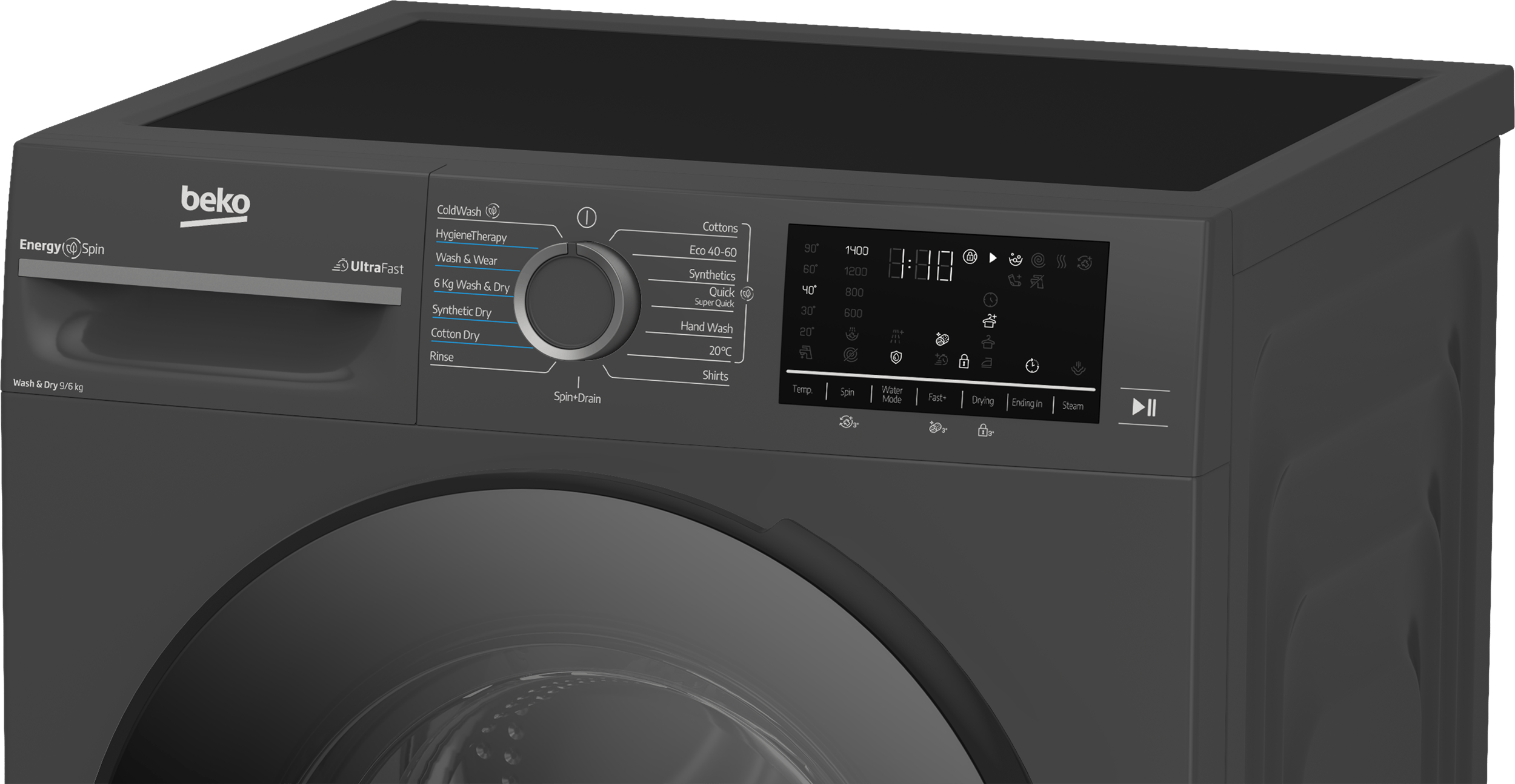 Freestanding 9kg Wash / 6kg Dry Capacity Washer Dryer with EnergySpin ...