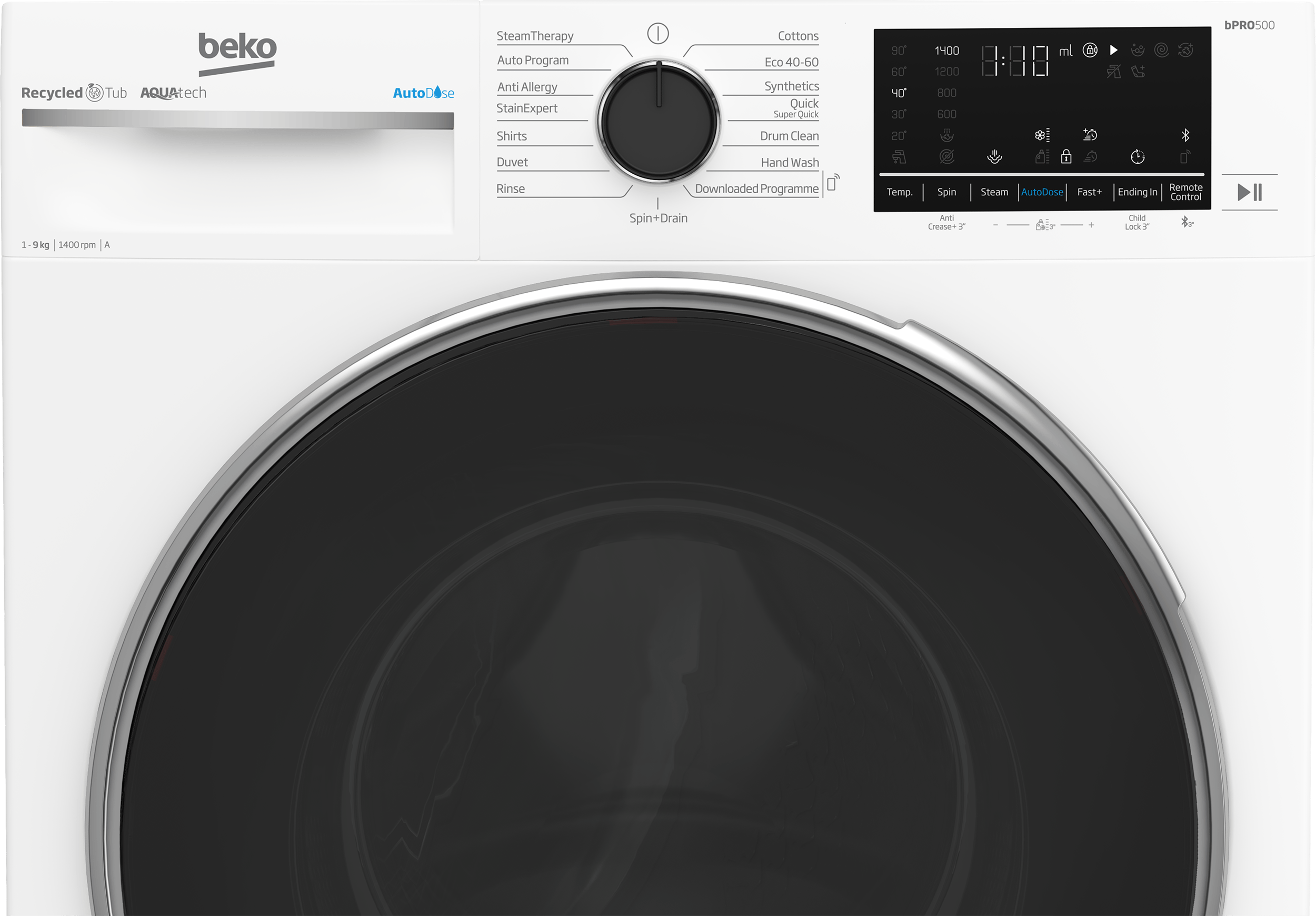 Freestanding 9kg 1400rpm Washing Machine with AutoDose B5W5941D | Beko UK
