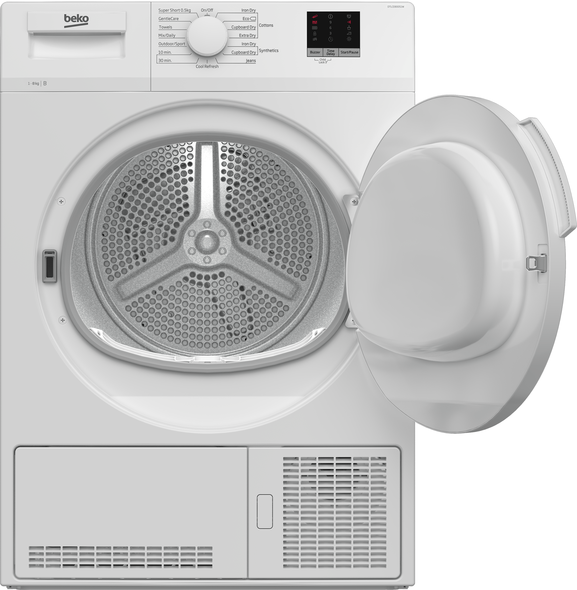 8kg Condenser Tumble Dryer with Sensor Programmes DTLCE80051 | Beko UK