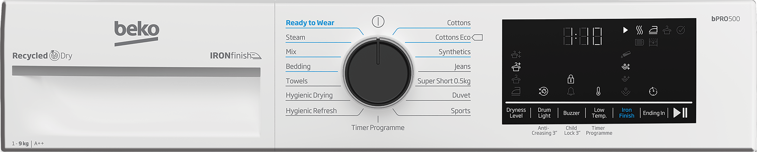 9kg Heat Pump Tumble Dryer with IronFinish™ Technology B5T49231I | Beko UK