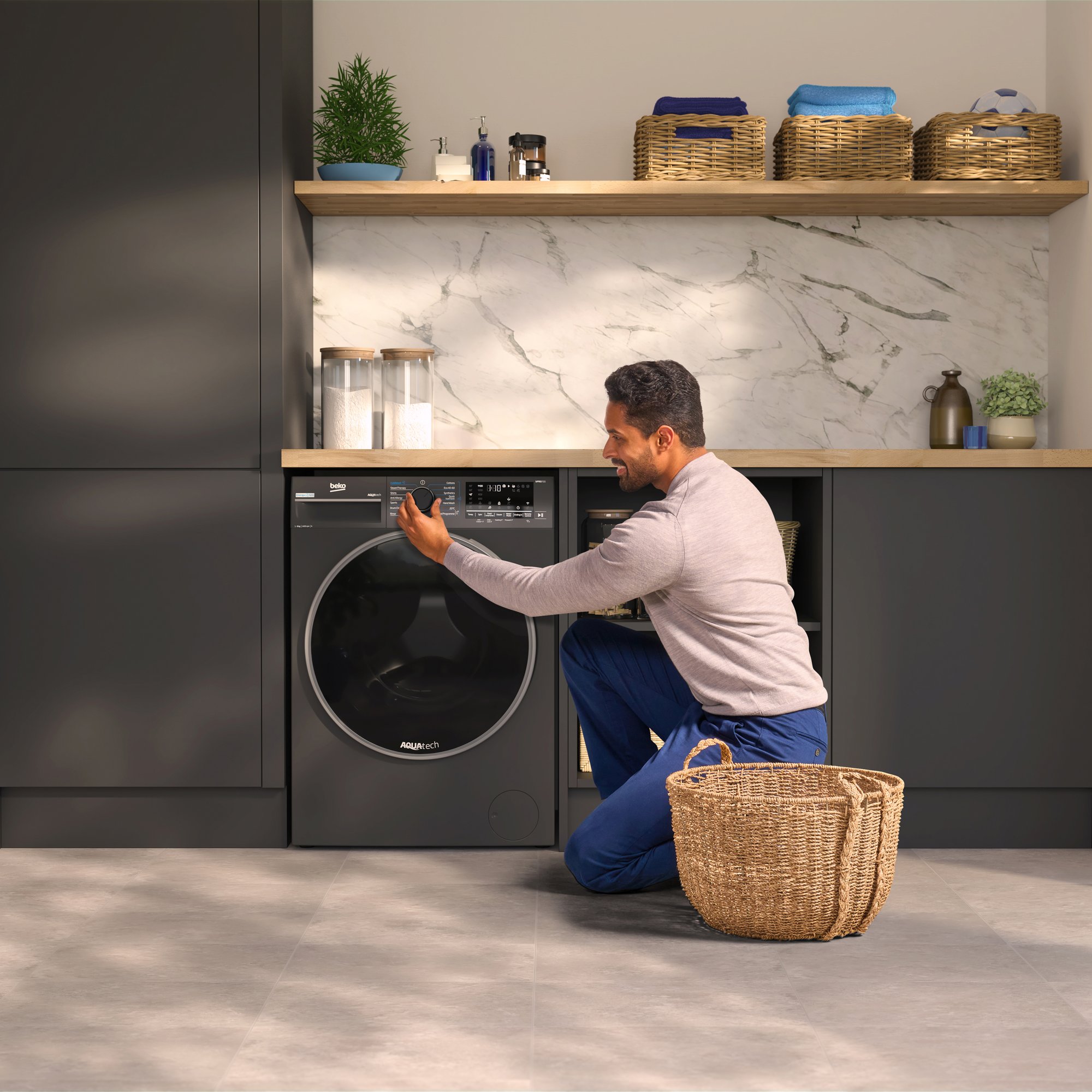 Freestanding 9kg 1400rpm Washing Machine with EnergySpin and AquaTech B5W59411A | Beko UK