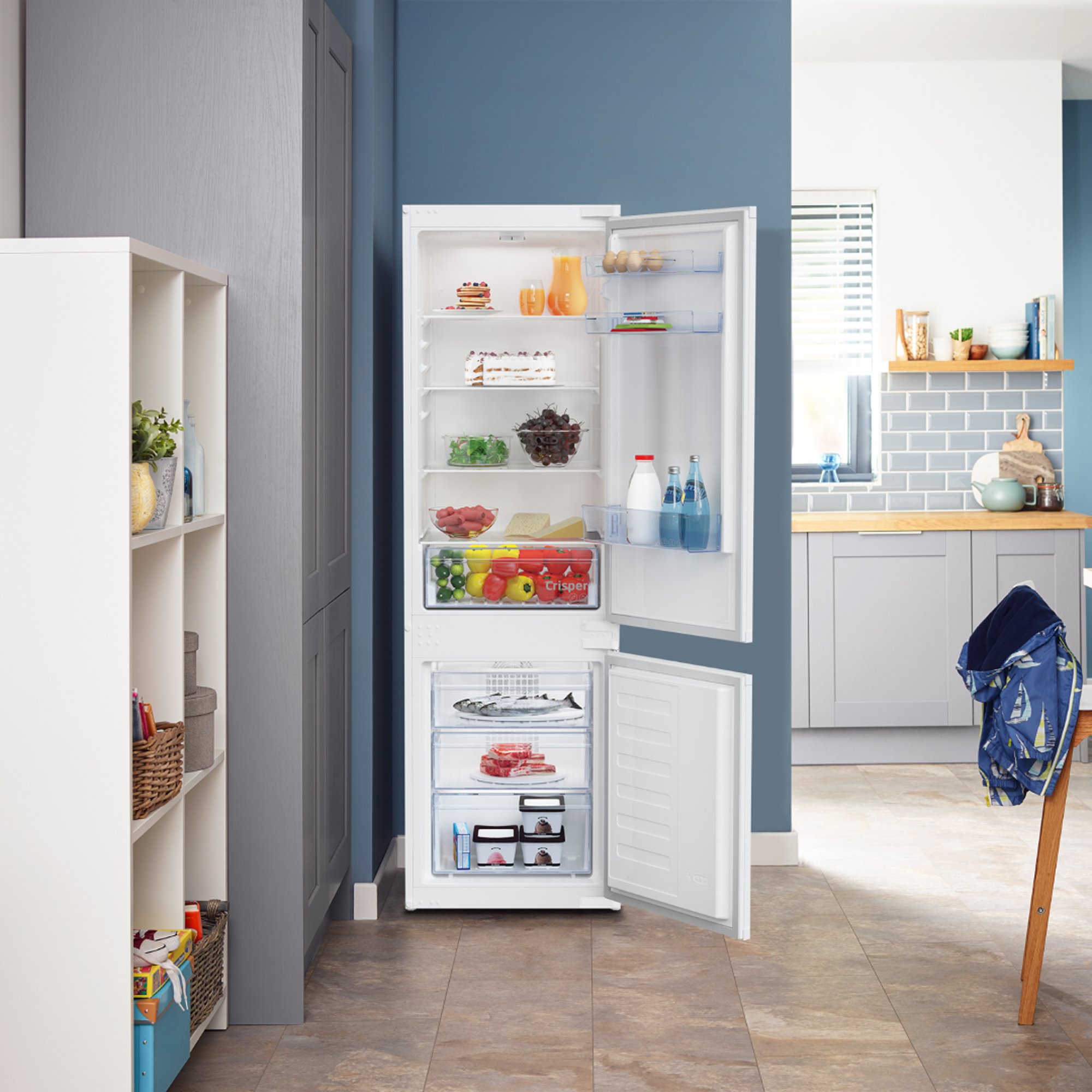 Integrated Frost Free Fridge Freezer with Large Salad Crisper BCFD473 ...