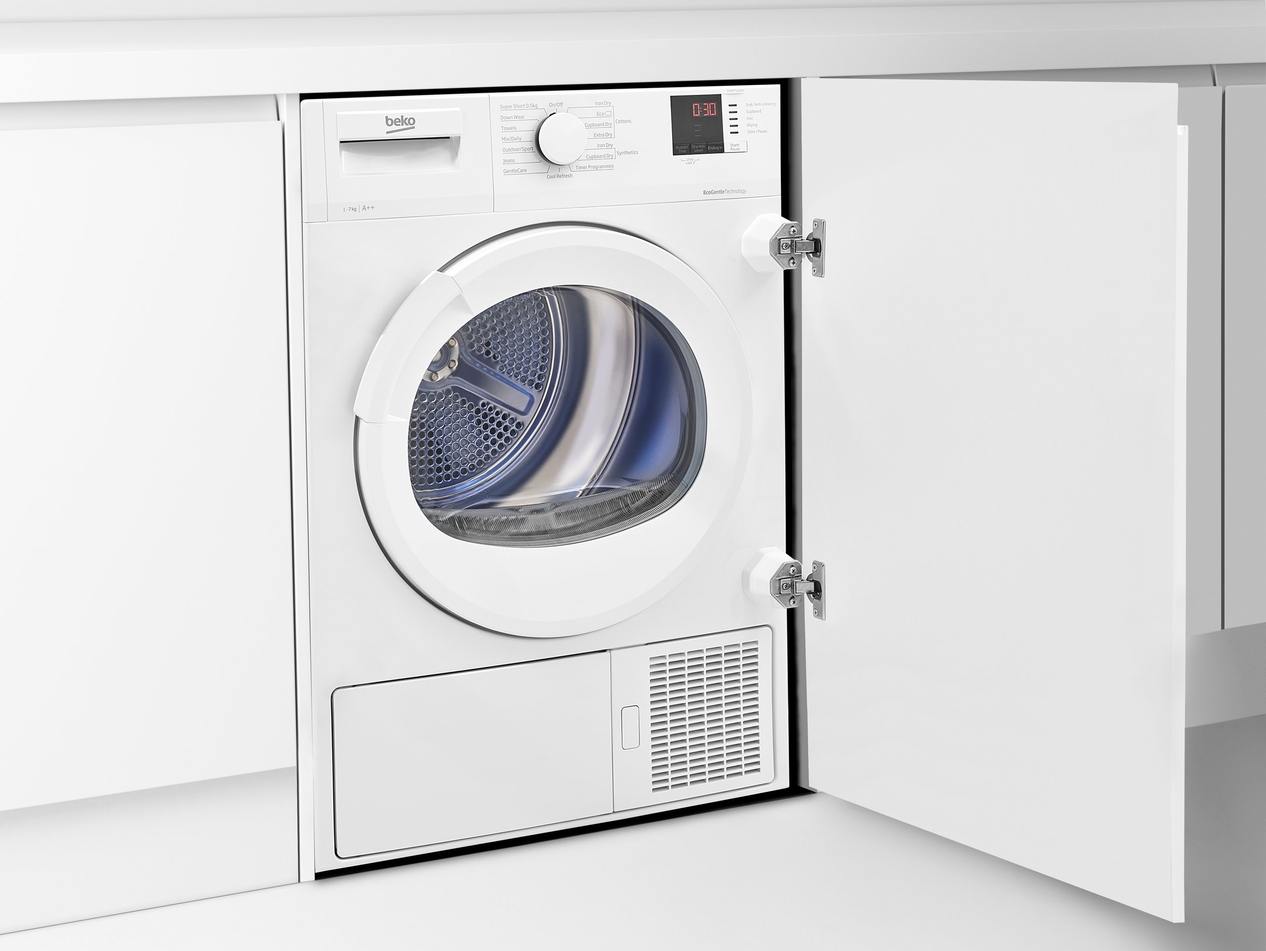 7kg Integrated Heat Pump Tumble Dryer with Sensor Drying Programmes ...