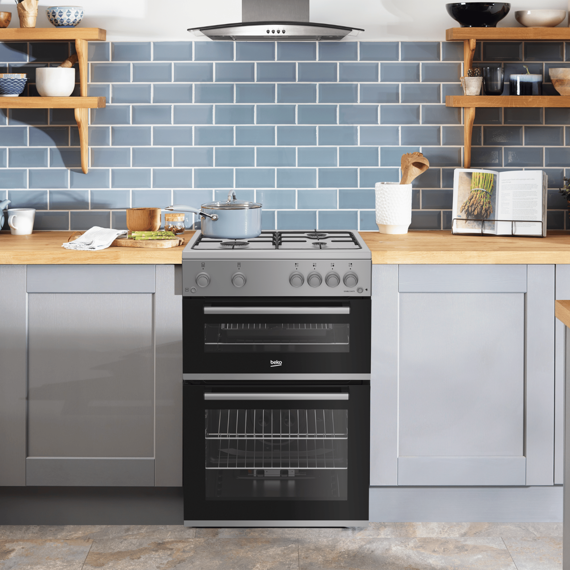60cm Twin Cavity Gas Cooker FTG6201 | Beko UK