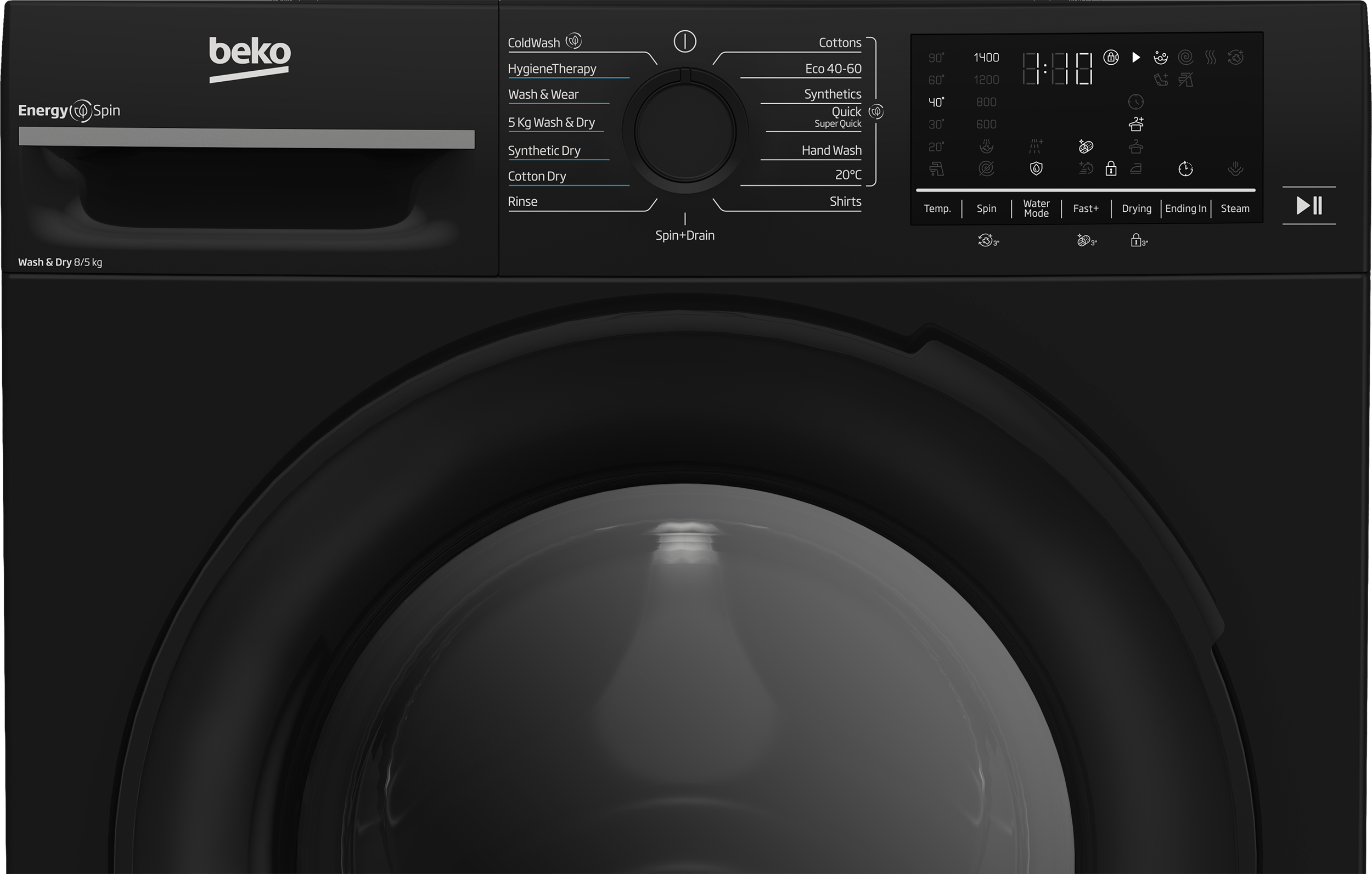 Freestanding 8kg Wash / 5kg Dry Capacity Washer Dryer with EnergySpin ...