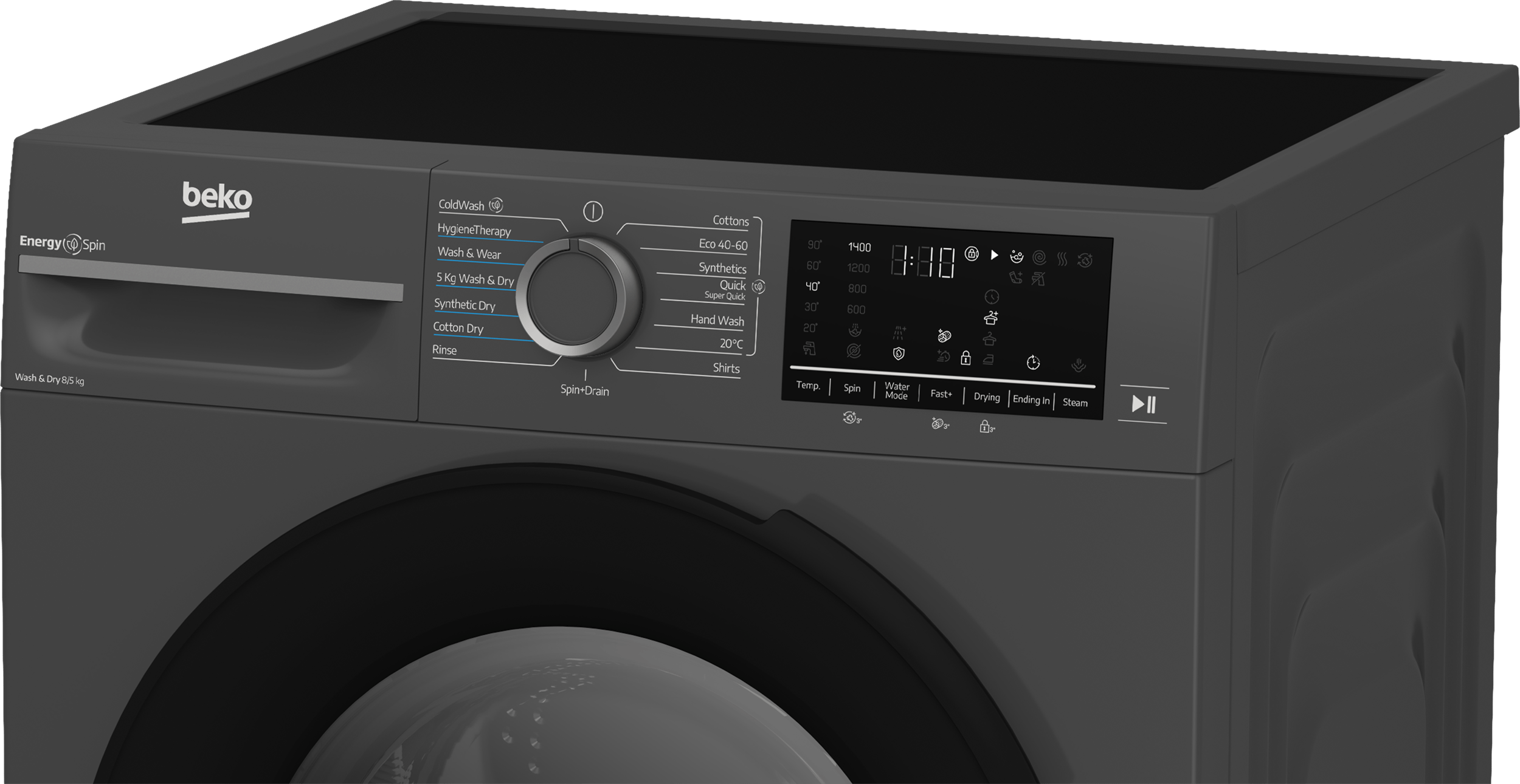 Freestanding 8kg Wash / 5kg Dry Capacity Washer Dryer with EnergySpin ...