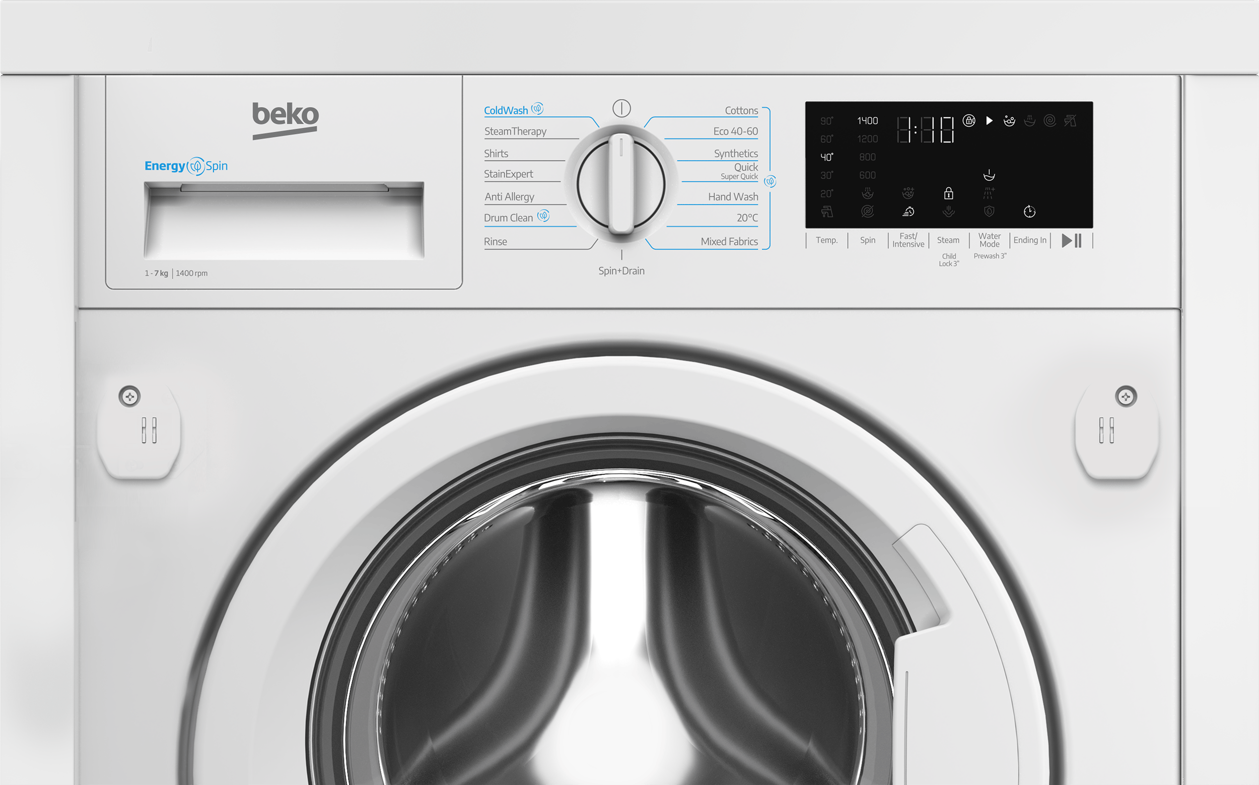 Integrated 7kg 1400rpm Washing Machine with EnergySpin WTIK741511 | Beko UK