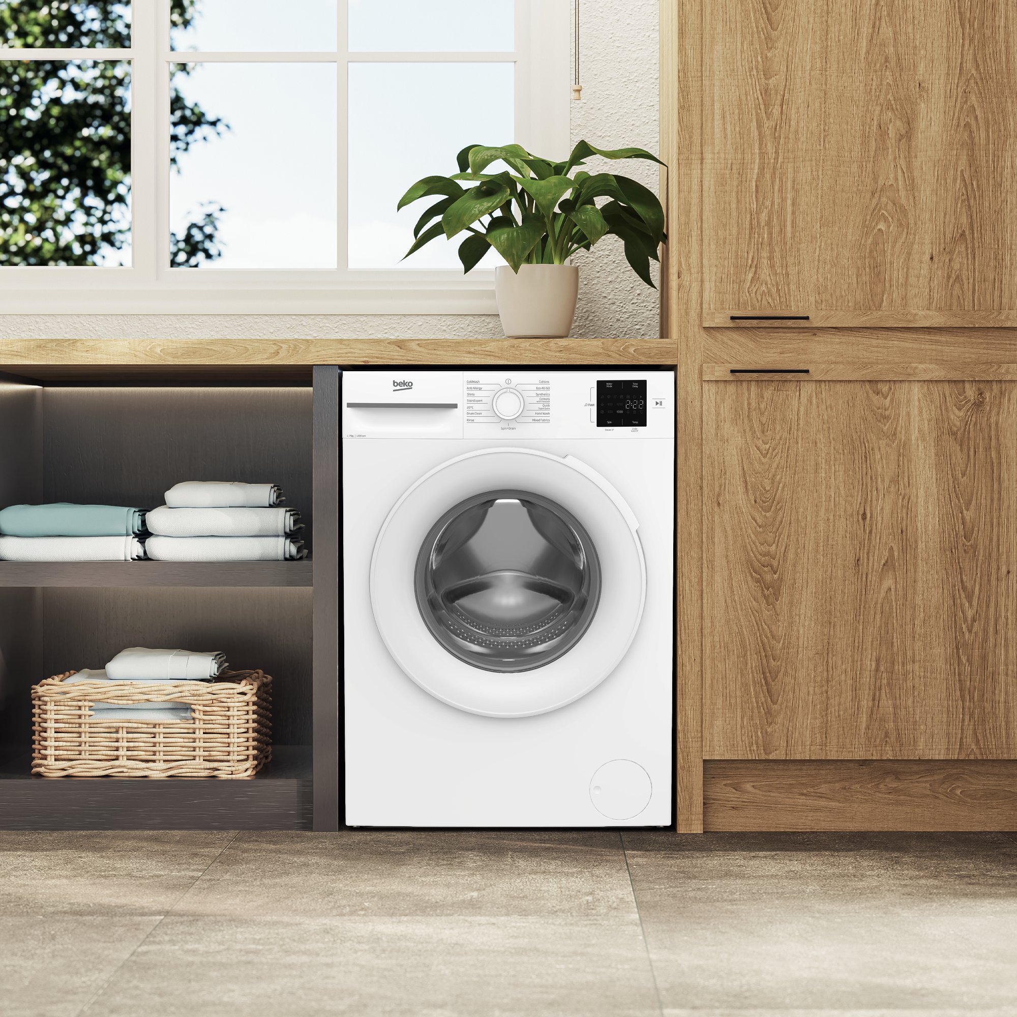 Freestanding 7kg 1200rpm Washing Machine with Quick Programme BM1WT3721 ...