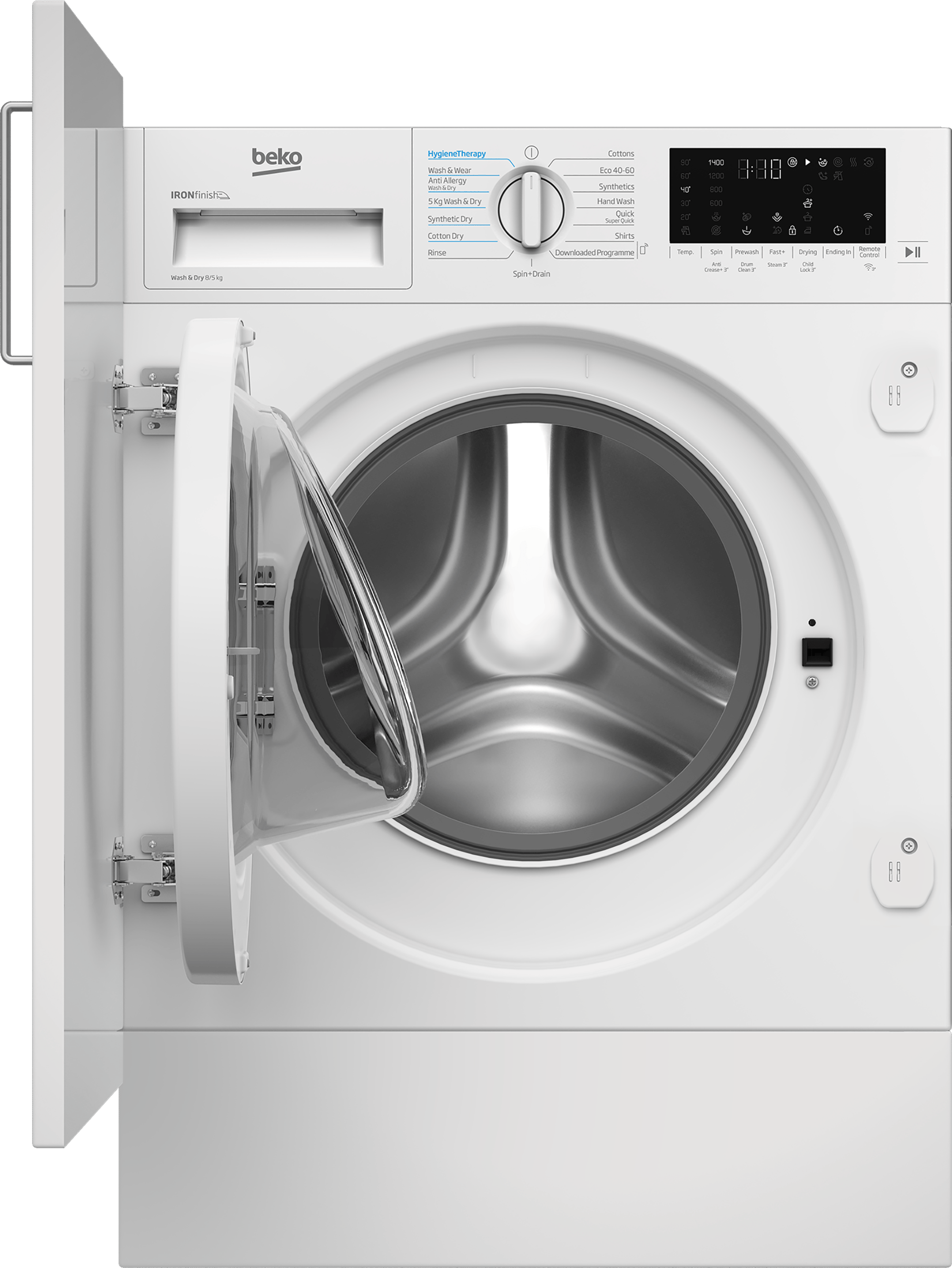 Integrated 8kg Wash / 5kg Dry Washer Dryer with Quick Programme ...
