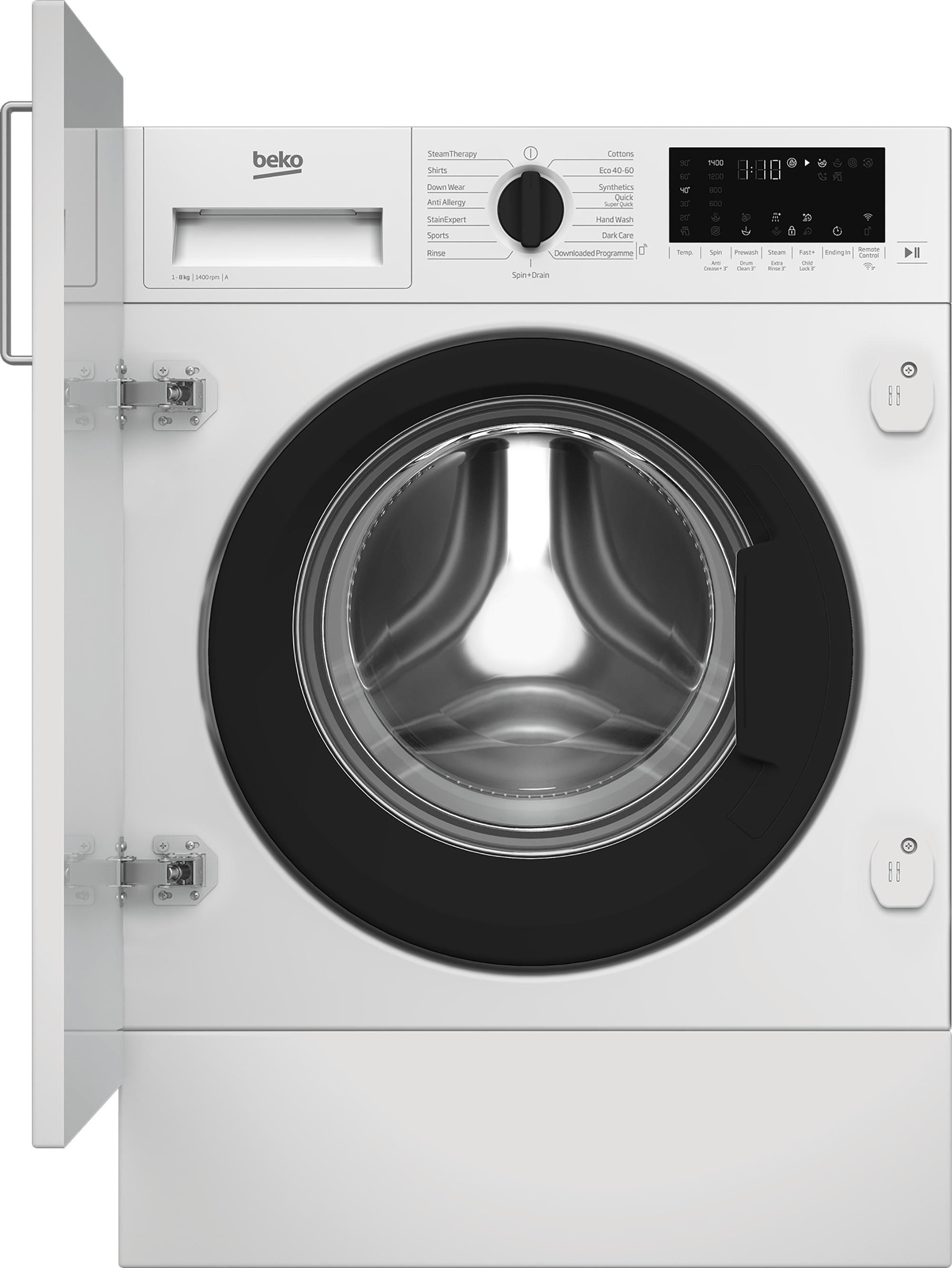 Integrated 8kg 1400rpm Washing Machine with Quick Programme WTIK84122F ...