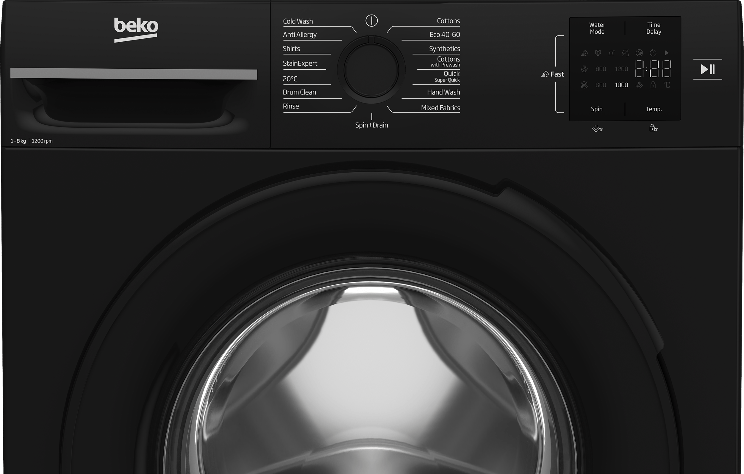 Freestanding 8kg 1200rpm Washing Machine with Quick Programme BM1WT3821 ...
