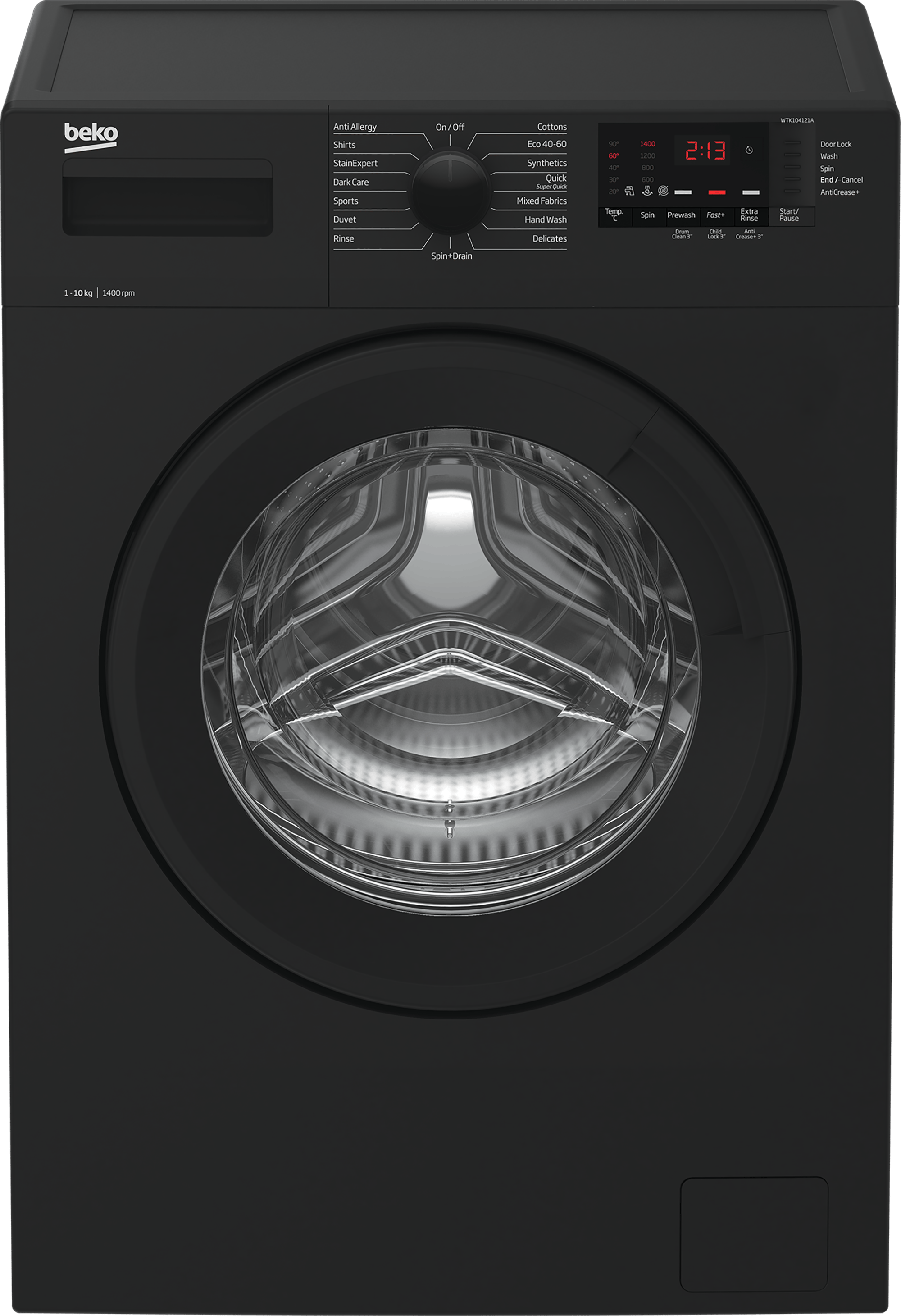 Freestanding 10kg 1400rpm Washing Machine with Quick Programme ...