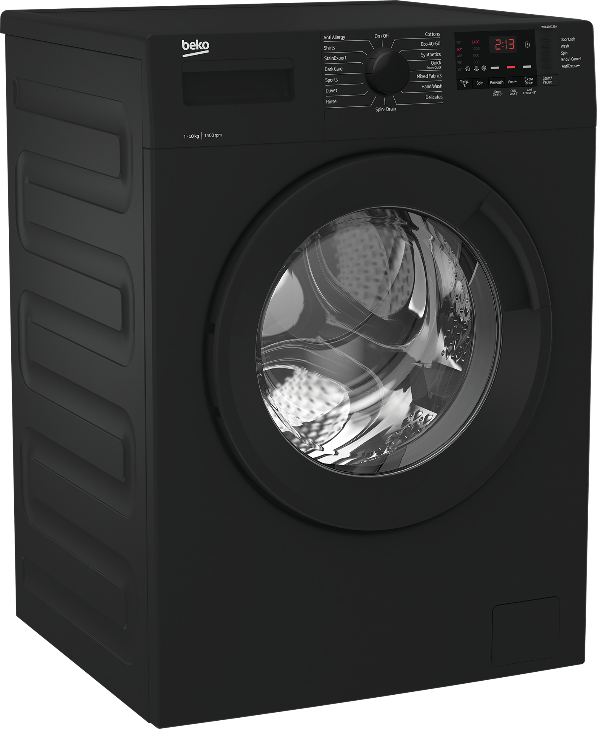 Freestanding 10kg 1400rpm Washing Machine with Quick Programme ...