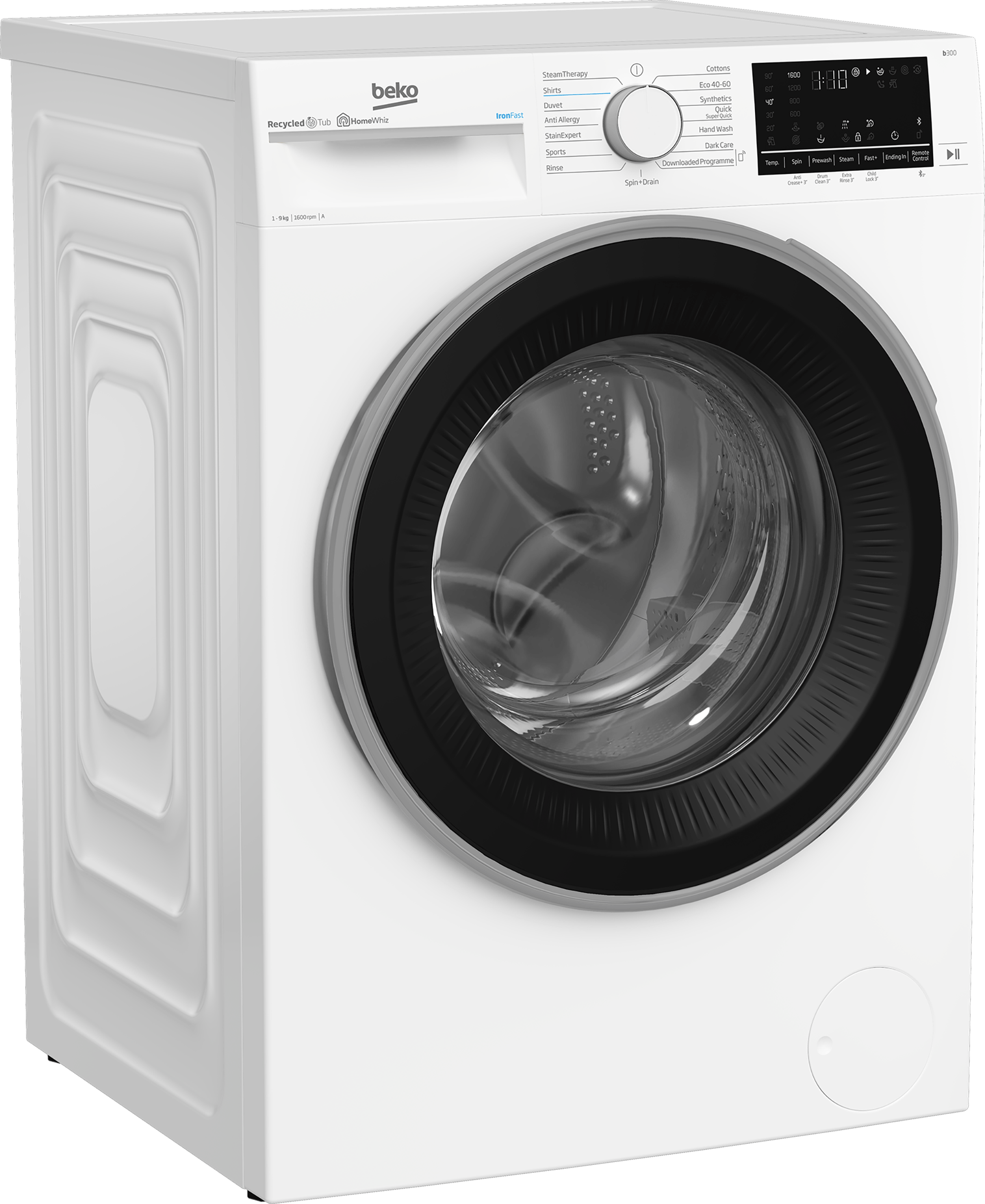 Freestanding 9kg 1600rpm Washing Machine with IronFast B3W5961I | Beko UK
