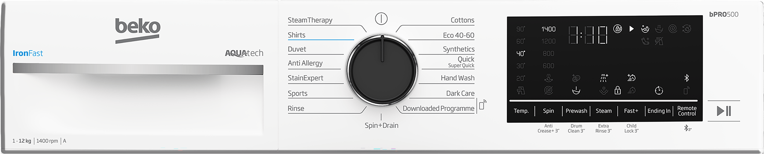 Freestanding 12kg 1400rpm Washing Machine with AquaTech® B5W1241A | Beko UK