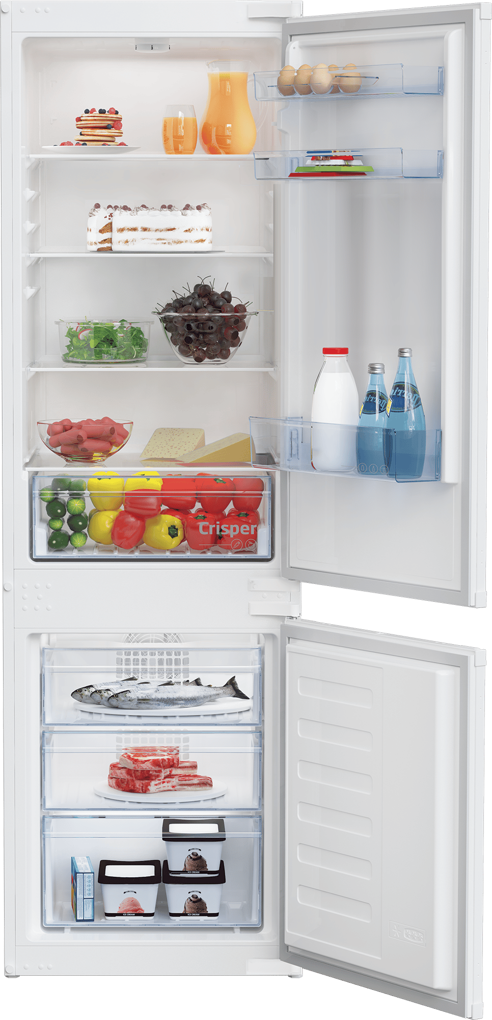 Integrated Frost Free Fridge Freezer with Large Salad Crisper BCFD473 ...