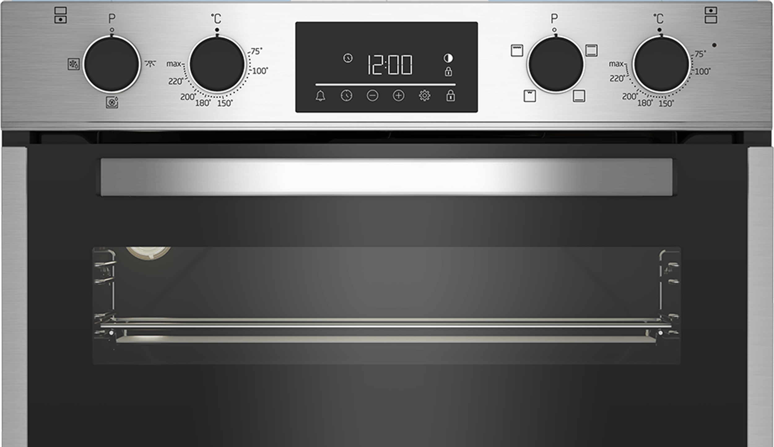 72cm Built-Under Double Fan Oven with Touch Controls BBTF26300 | Beko UK