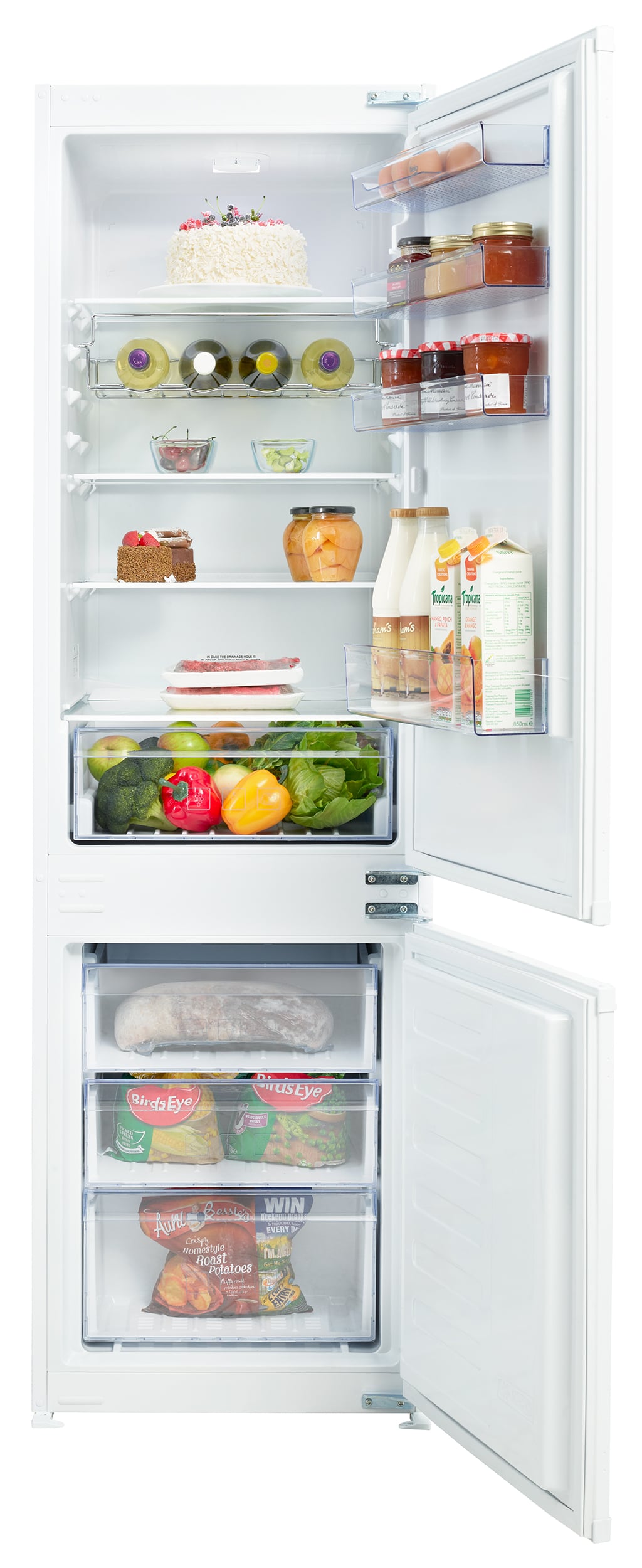Integrated Fridge Freezer with Chrome Wire Rack BCSD173 | Beko UK