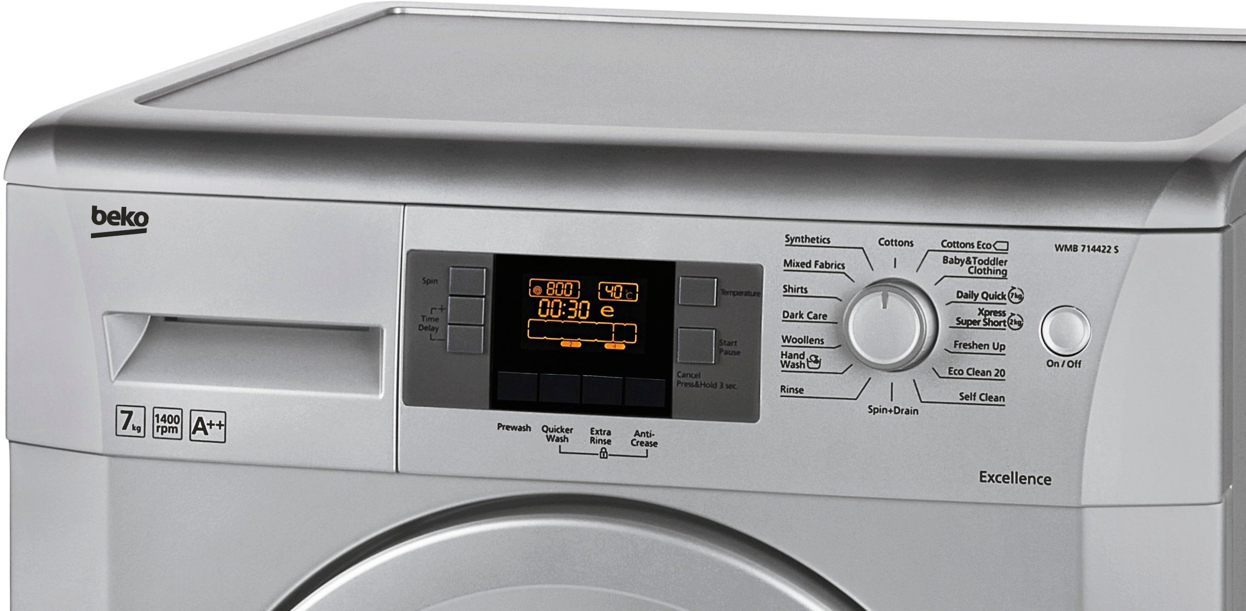 A++AB Rated, 7kg 1400rpm Washing Machine WMB714422 | Beko UK