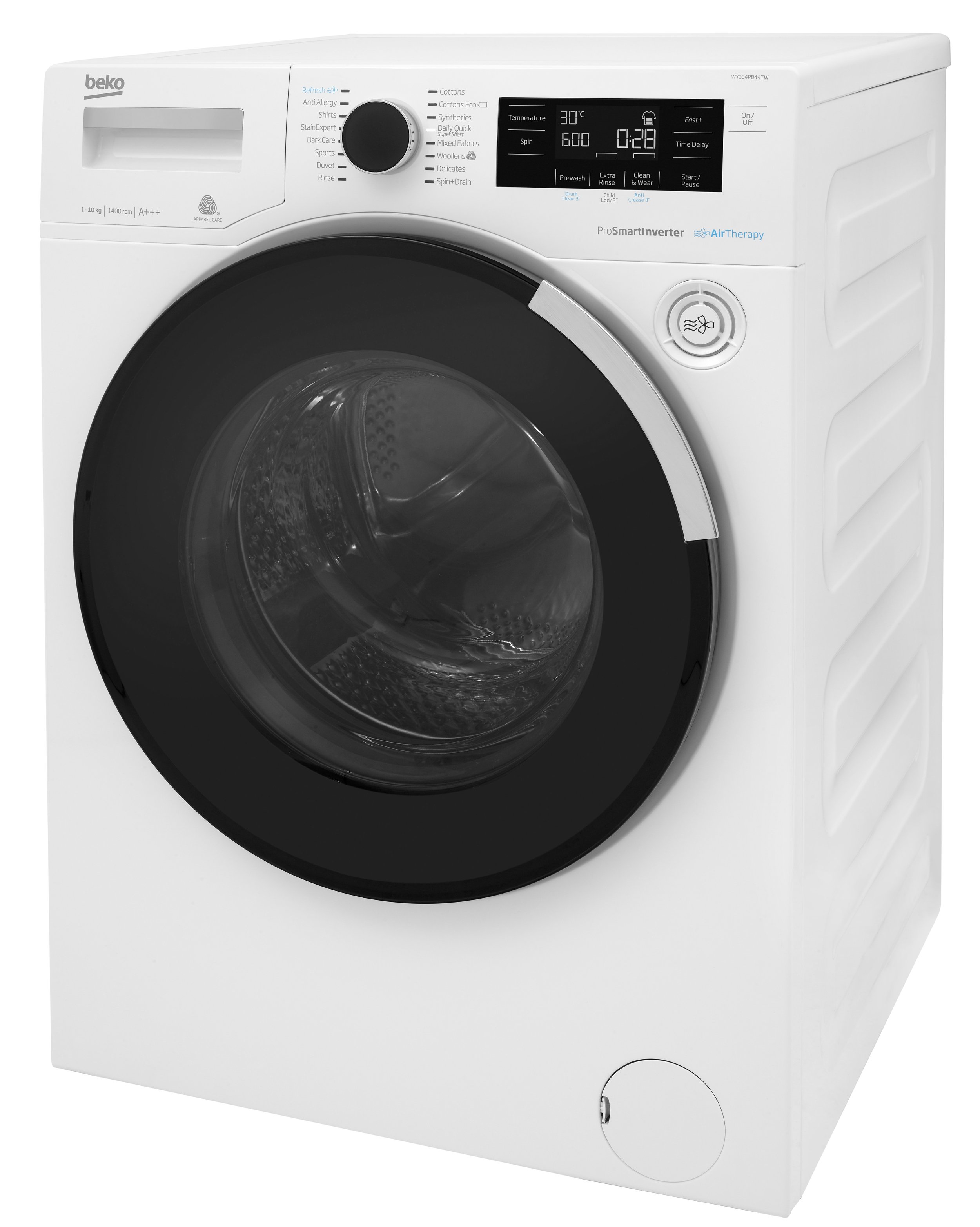 A+++ Energy Rated 10kg, 1400rpm Washing Machine WY104PB44T | Beko UK